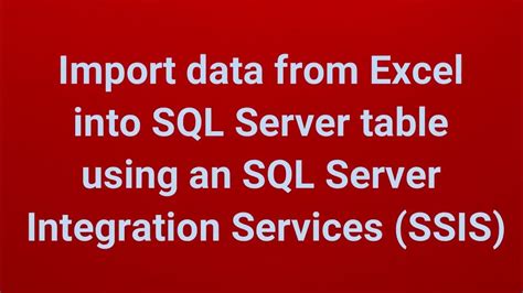 import data from excel into sql server table using an sql server