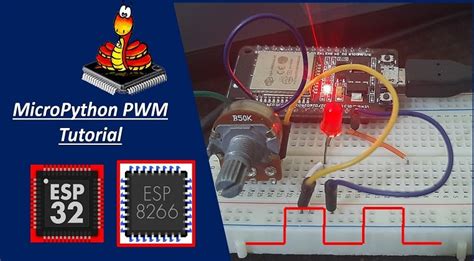 micropython pwm esp32 and esp8266 led fading and brightness