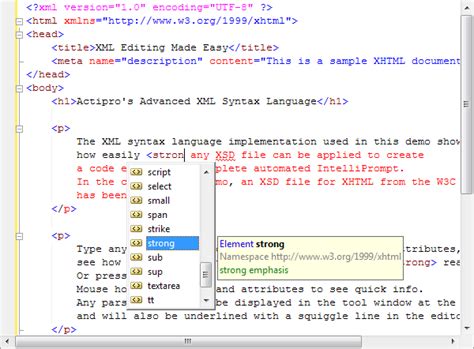 actipro syntaxeditor web languages add on advanced xml language
