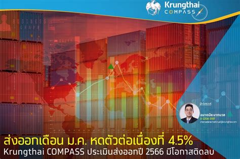 ส่งออกเดือน ม ค หดตัวต่อเนื่องที่ 4 5 Krungthai Compass ประเมินส่งออก