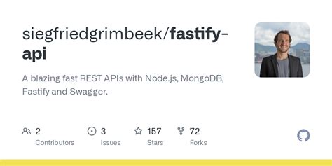 github siegfriedgrimbeek fastify api a blazing fast rest apis with