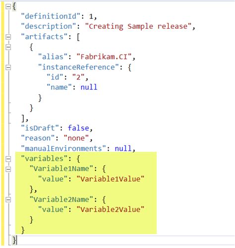 azure devops vsts rest api create release stack overflow