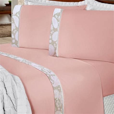 Jogo De Cama Bianca Super King Rosê 04 Peças Madeiramadeira