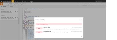 solved re run a complexe sql script to create tables in bigquery