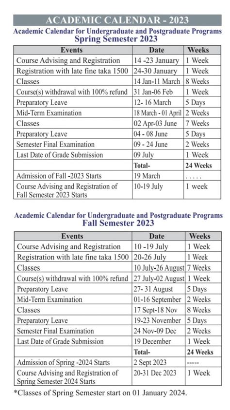 Academic Calendar Leading University