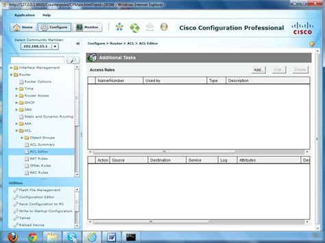 9 5 Cisco Configuration Professional Initial Setup And Access List Lab