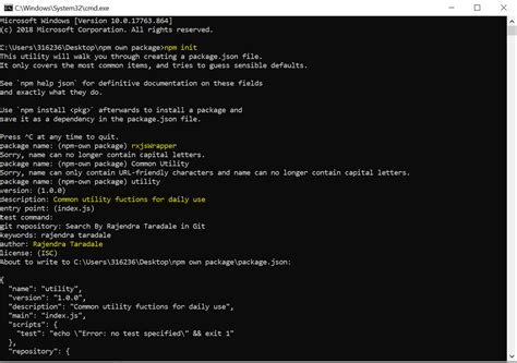 creating a npm package and deploying it into