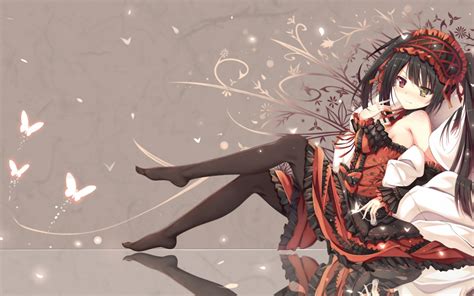 Fond Décran Anime Filles Anime Bas Noirs Tokisaki Kurumi Date A