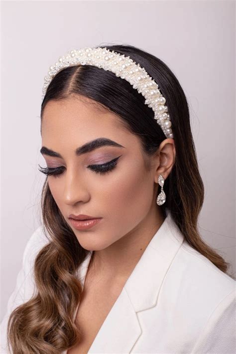 Wedding Headband Pearl Bridal Headpiece Pearl Bridal Shower Etsy