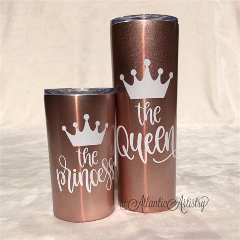 Mommy And Me Matching Tumbler Set Queen And Princess Cups Etsy