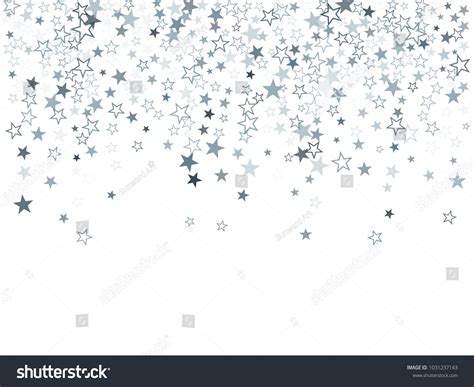 Silver Glitter Falling Stars Vector Template เวกเตอร์สต็อก ปลอดค่า
