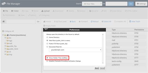 edit text config file with cpanel file manager