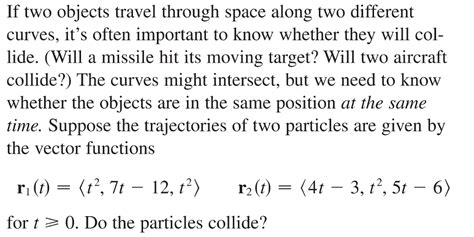 Solved If Two Objects Travel Through Space Along Two