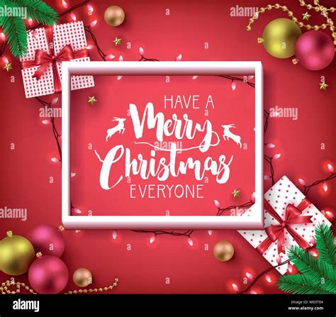 Have A Merry Christmas Everyone Greeting Typography Poster Inside Of 3d