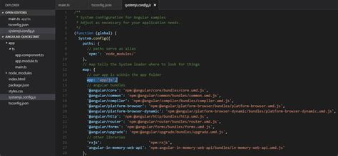json separate angular2 typescript files and javascript files into