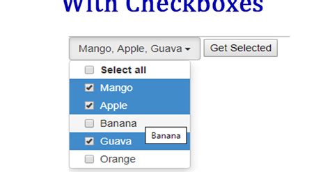 multi select checkbox jquery and bootstrap
