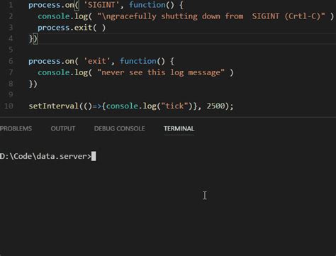 node jsのprocess on（ sigint ）に相当するwindowsの機能は何ですか？