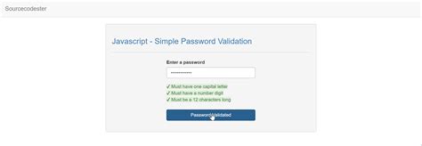 javascript simple password validation free source code