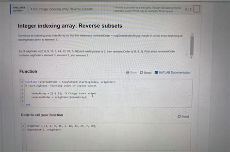 solved challenge activity 4 4 3 integer indexing array
