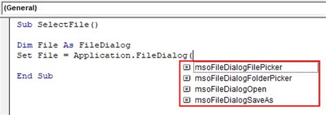 vba filedialog how to use filedialog object in excel vba