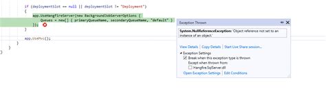 system nullreferenceexception object reference not set to an instance