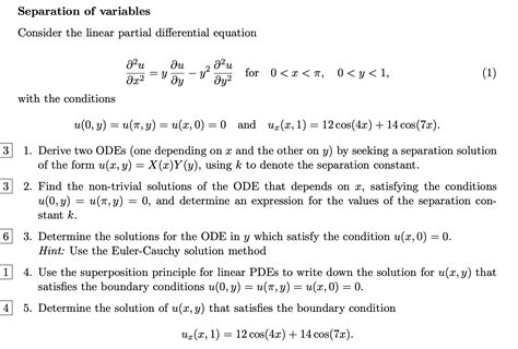 solved separation of variables consider the linear partial