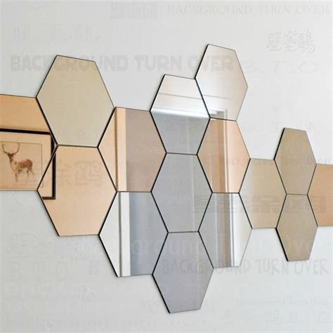 7 Hexagon Mirrors Wall Decor Stickers 3d Acrylic Mirrored Etsy