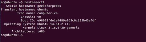 hostnamectl command in linux with examples geeksforgeeks