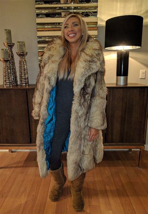 Womens Full Length Genuine Silver Fox Fur Coat With Full Pelts Ebay