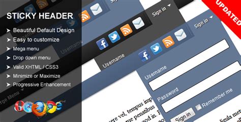 sticky header by themekiosk codecanyon