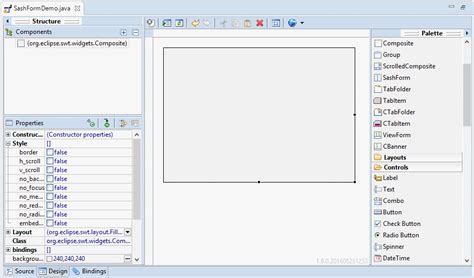 die anleitung zu java swt sashform