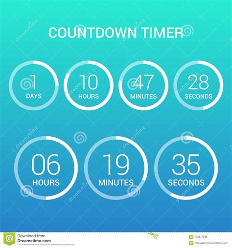 Counter Timer Countdown Website Vector Template Digital Clock Timer