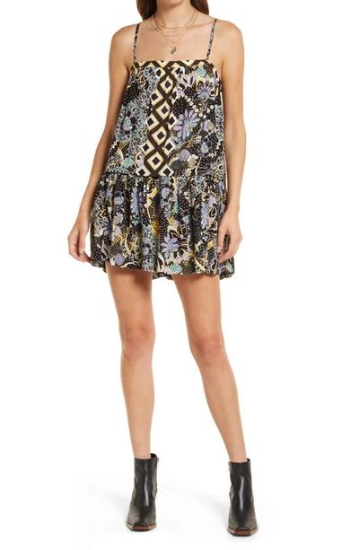 Free People Get A Clue Mini Dress In Black Modesens