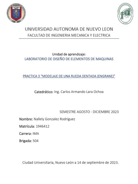 Practica 3 Lab Diseño De Elementos De Maquinas Pdf