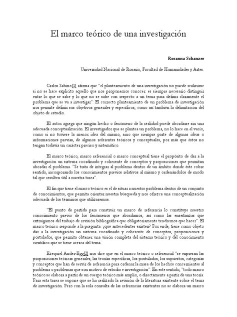 El Marco Teórico De Una Investigación Pdf Teoría Empirismo