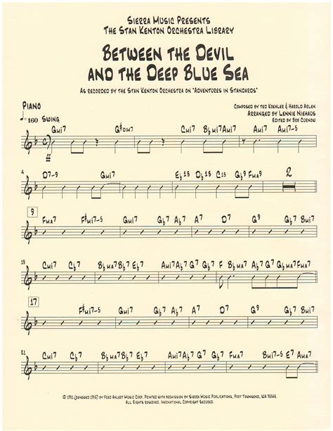Between The Devil And The Deep Blue Sea By Composer Performer Jazz