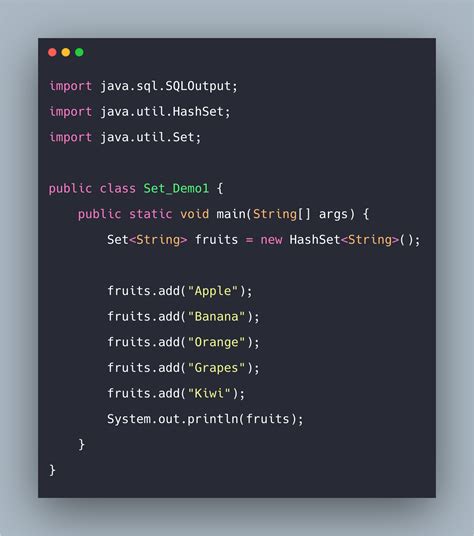 java set example java tutorial tutorial java