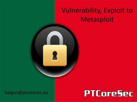 vulnerability exploit to metasploit ppt