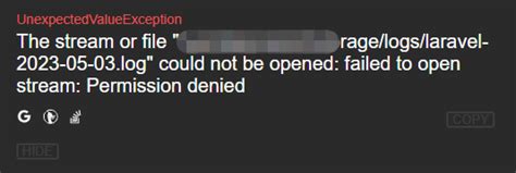 【笔记】centos 下，laravel 报错提示无权限写入日志 could not be opened failed to open
