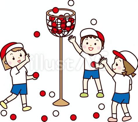 運動会の玉入れをする子どもたちイラスト No 2272534｜無料イラスト・フリー素材なら「イラストac」