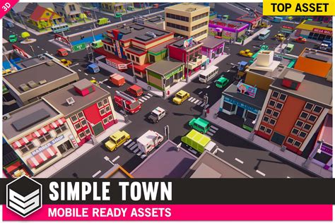 simple town cartoon assets free download unity asset collection