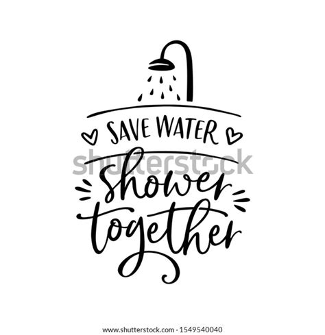 Save Water Shower Together Funny Bathroom Stock Vector Royalty Free