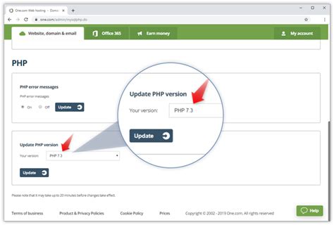 how do i upgrade to a newer version of php support