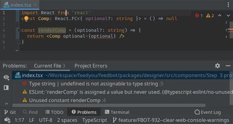 reactjs webstorm idea reports a typescript error when passing