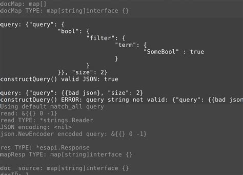 how to construct elasticsearch queries from a string using golang