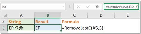 how to remove first or last n characters from a cell or
