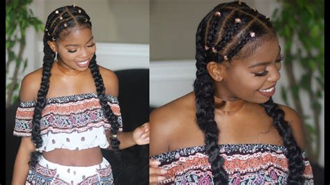 Quick And Easy Braid Protective Style On Natural Hair Ft Mielle