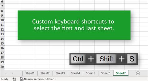 create keyboard shortcuts to select the first or last sheet in excel