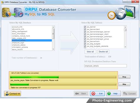 mysql to mssql database converter tool converts table data rows columns