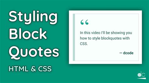 how to style block quotes with css web design tutorial youtube